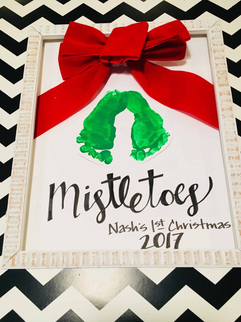 Make Baby Mistletoe Footprints (Easy Baby's 1st Christmas Craft Idea)