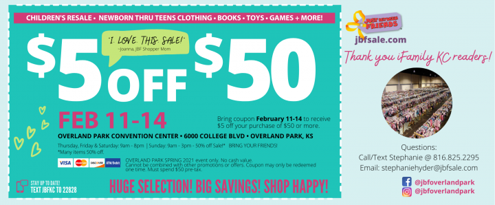 $5 OFF & FREE Admission to Just Between Friends Sale Overland Park (Coupon)